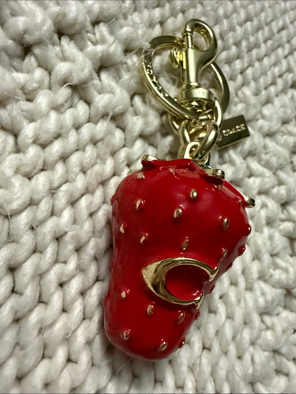 Coach | Accessories | Coach Red Strawberry Enamel Key Charm With Gold ...